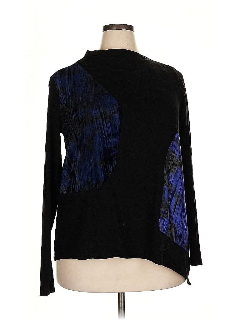 OZAI N KU Solid Color Block Black Long Sleeve Top Size 2X - 76% off ...