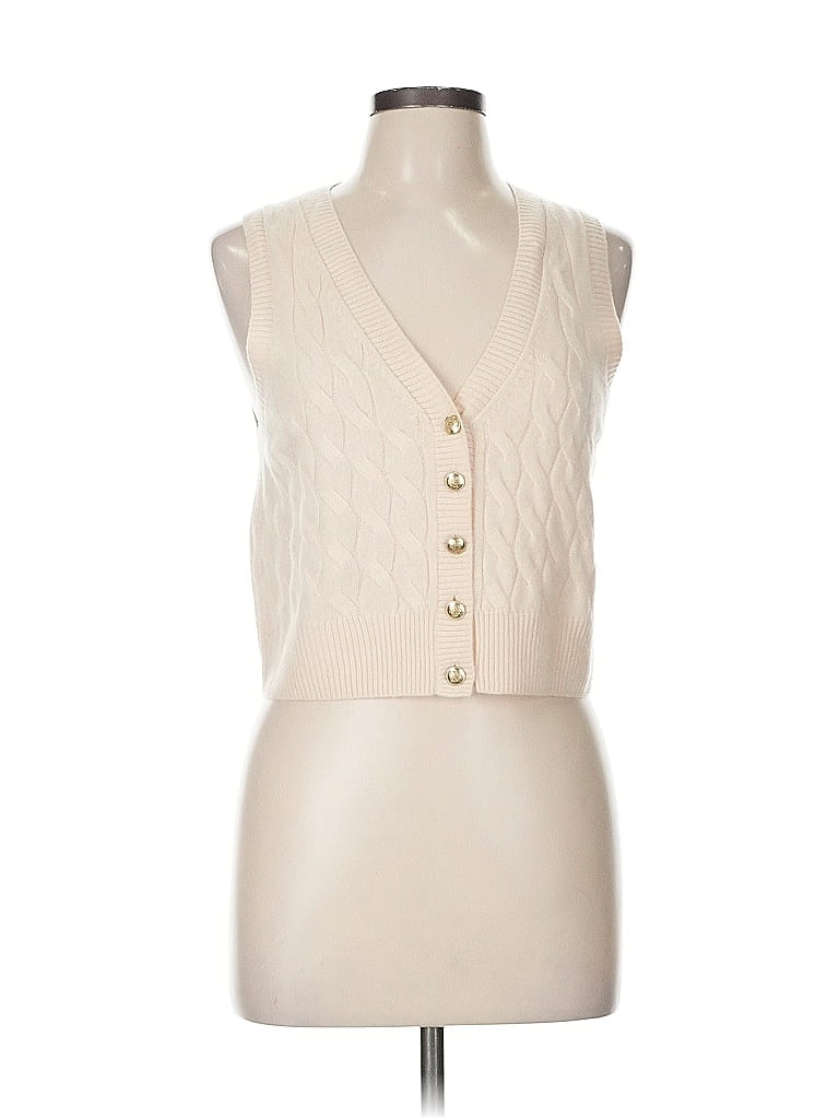 J.Crew 100% Cashmere Ivory Sweater Vest Size M - 20% off | ThredUp