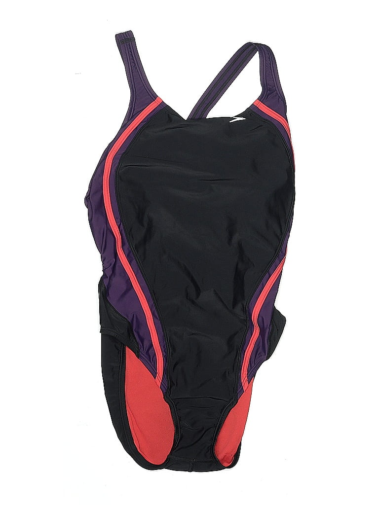 Speedo Color Block Purple One Piece Swimsuit Size 12 - 37% off | ThredUp