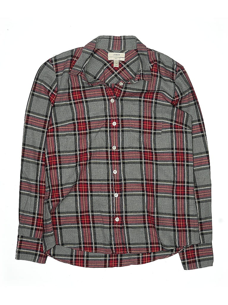 J.Crew Plaid Gray Long Sleeve Button-Down Shirt Size 4 - 72% off | ThredUp
