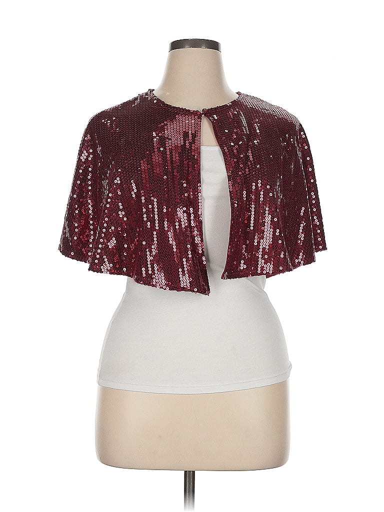 Assorted Brands 100% Polyester Burgundy Shrug Size 1X - 51% off | ThredUp