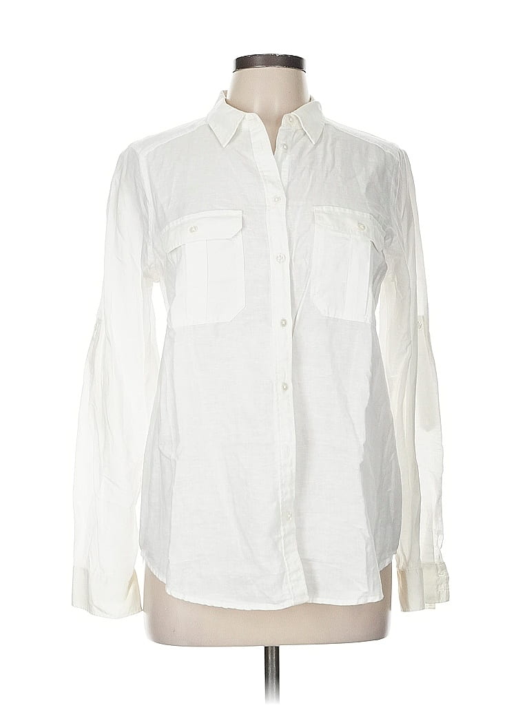 Express Ivory Long Sleeve Button-Down Shirt Size M - 62% off | ThredUp