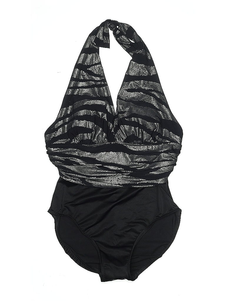 Slimswim by Magic Brands Graphic Black One Piece Swimsuit Size 10 - 70% ...