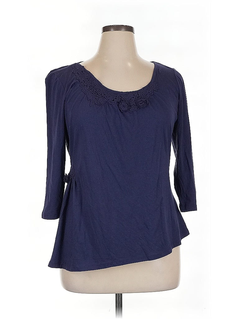 Elle Blue 3/4 Sleeve Top Size XL - 48% off | ThredUp