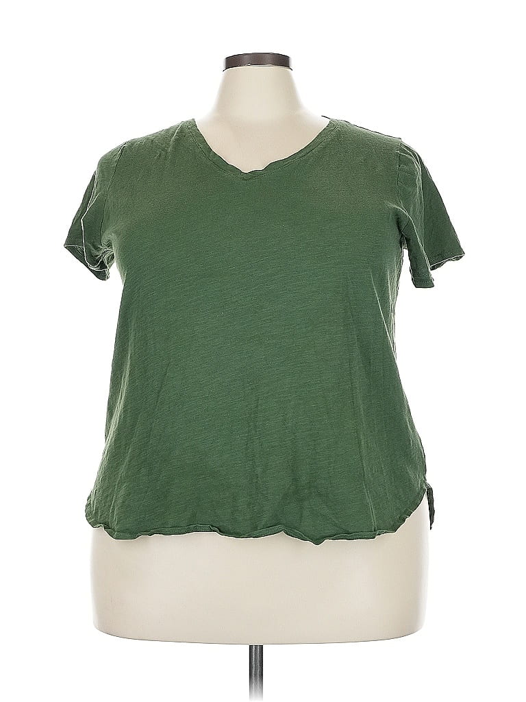 Cynthia Rowley TJX 100% Cotton Green Short Sleeve T-Shirt Size 3X - 67% ...