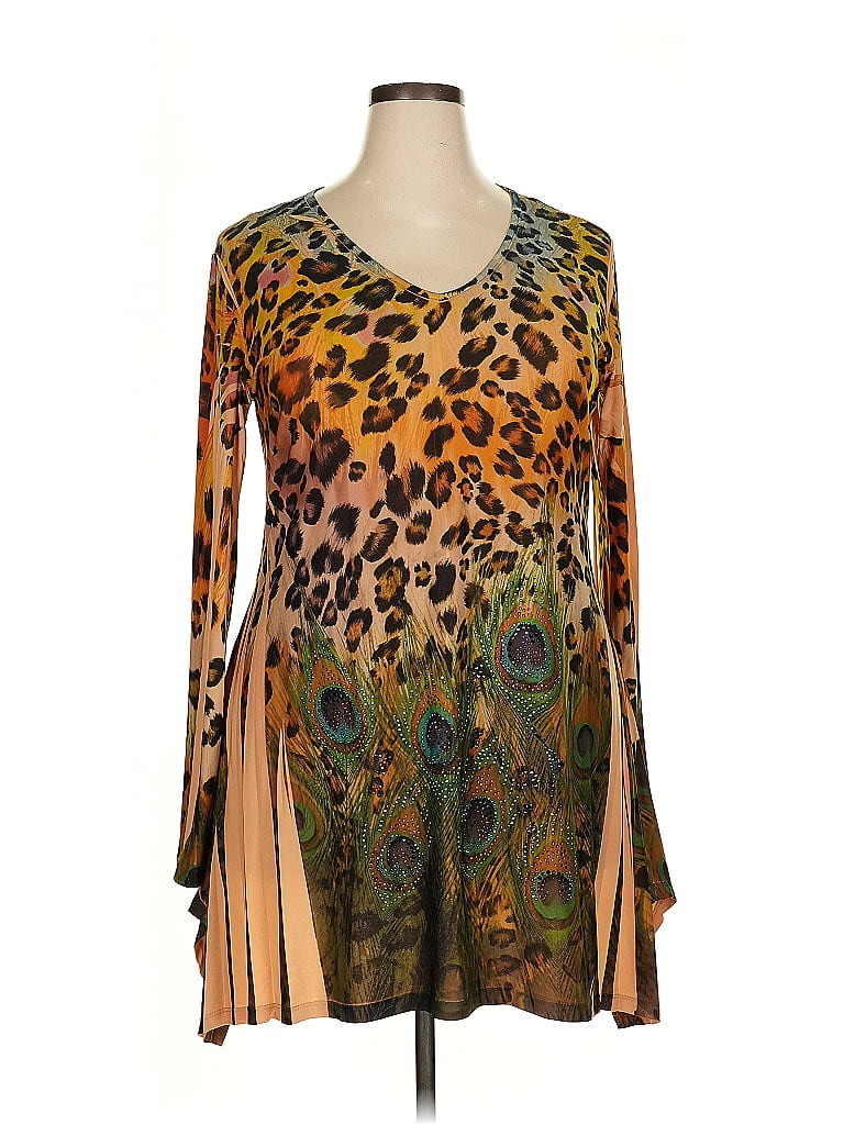 The Pyramid Collection Brown Long Sleeve Blouse Size 2X - 68% off | ThredUp