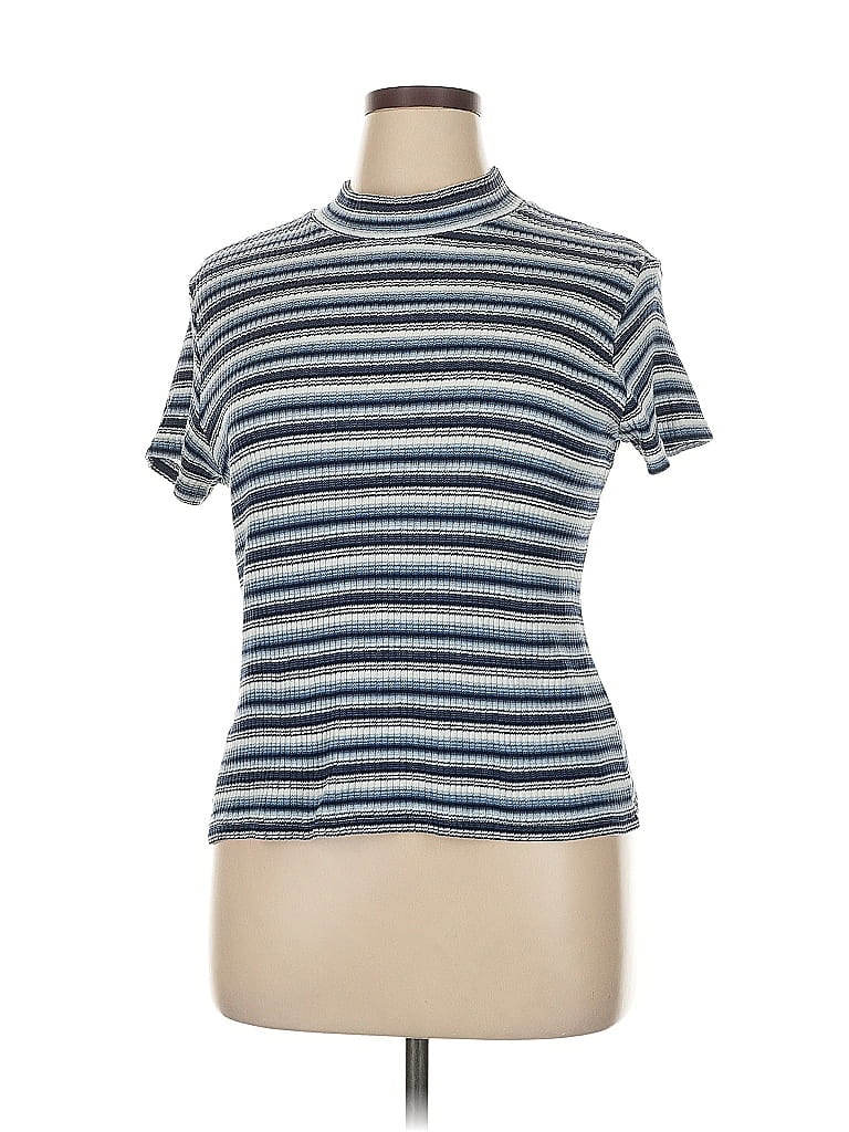 Basic Editions Blue Short Sleeve Turtleneck Size XL - 30% off | ThredUp