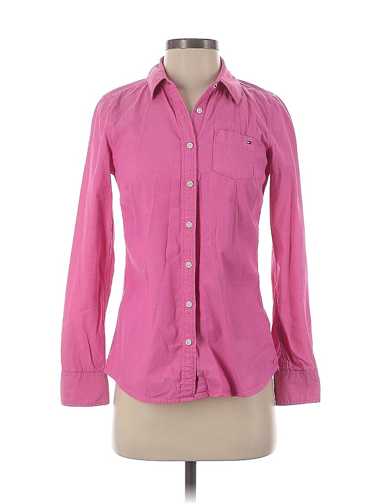 Tommy Hilfiger 100% Cotton Pink Long Sleeve Button-Down Shirt Size XS - 76% off | ThredUp