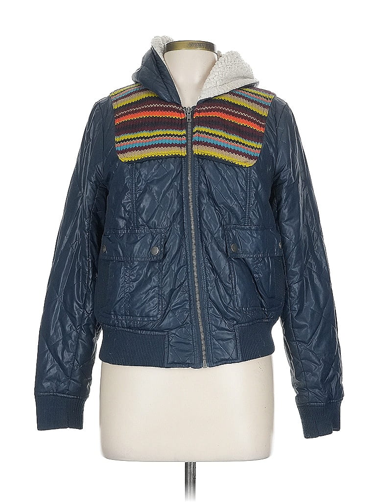 Mossimo Supply Co. 100% Polyester Stripes Blue Jacket Size L - 50% off ...