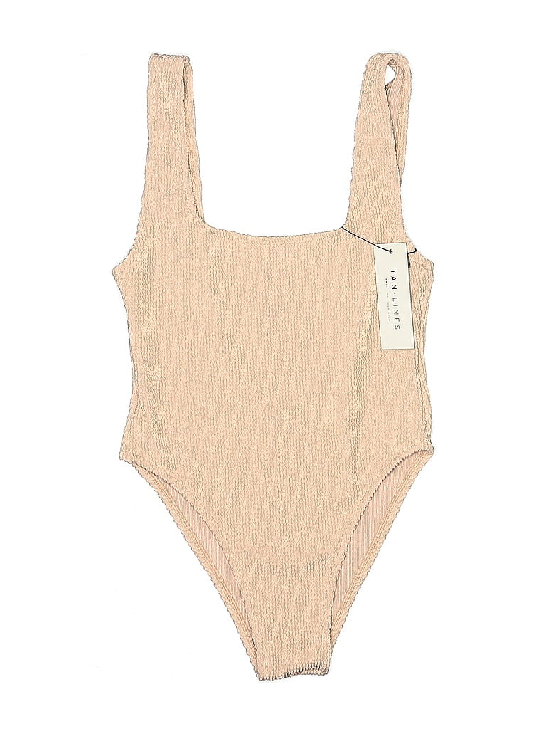 TAN + LINES Solid Tan One Piece Swimsuit Size S - 67% off | ThredUp