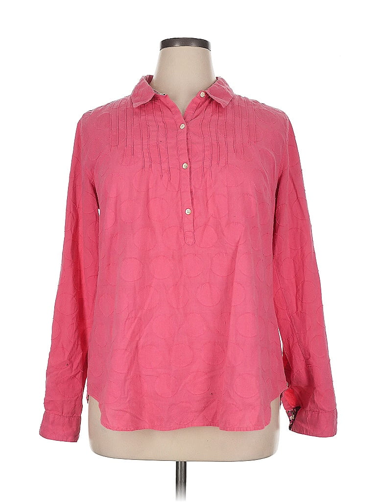 Isabella Sinclair 100% Cotton Pink Long Sleeve Blouse Size XL - 83% off | ThredUp