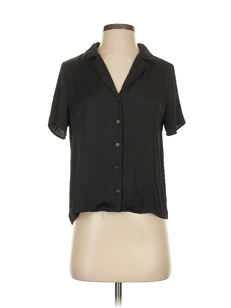 RACHEL Rachel Roy 100% Polyester Black Short Sleeve Blouse Size XS - 65 ...
