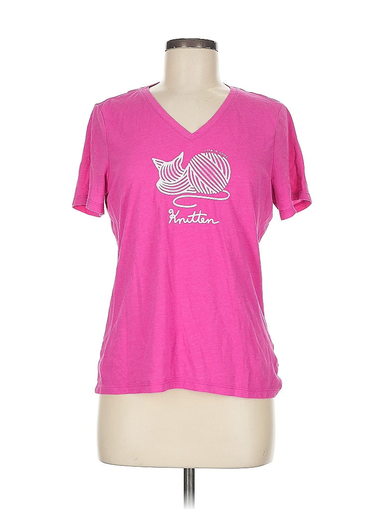 Life Is Good Pink Short Sleeve T-Shirt Size M - 46% off | ThredUp