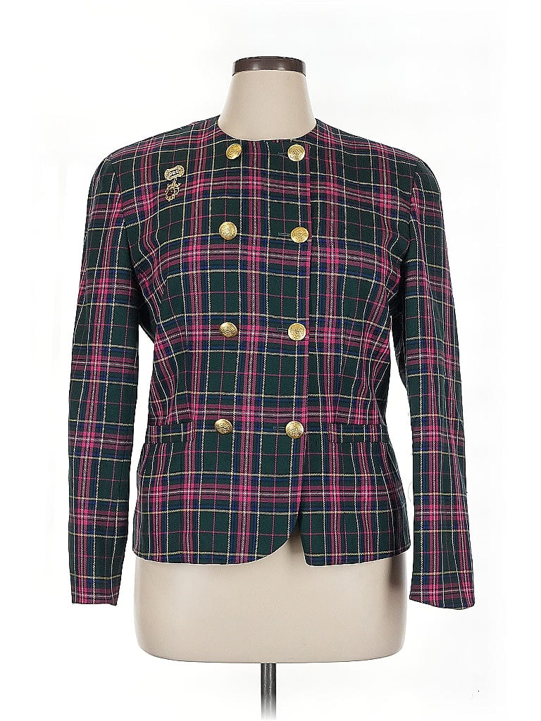 Pendleton 100% Wool Plaid Green Wool Blazer Size 14 - 74% off | ThredUp