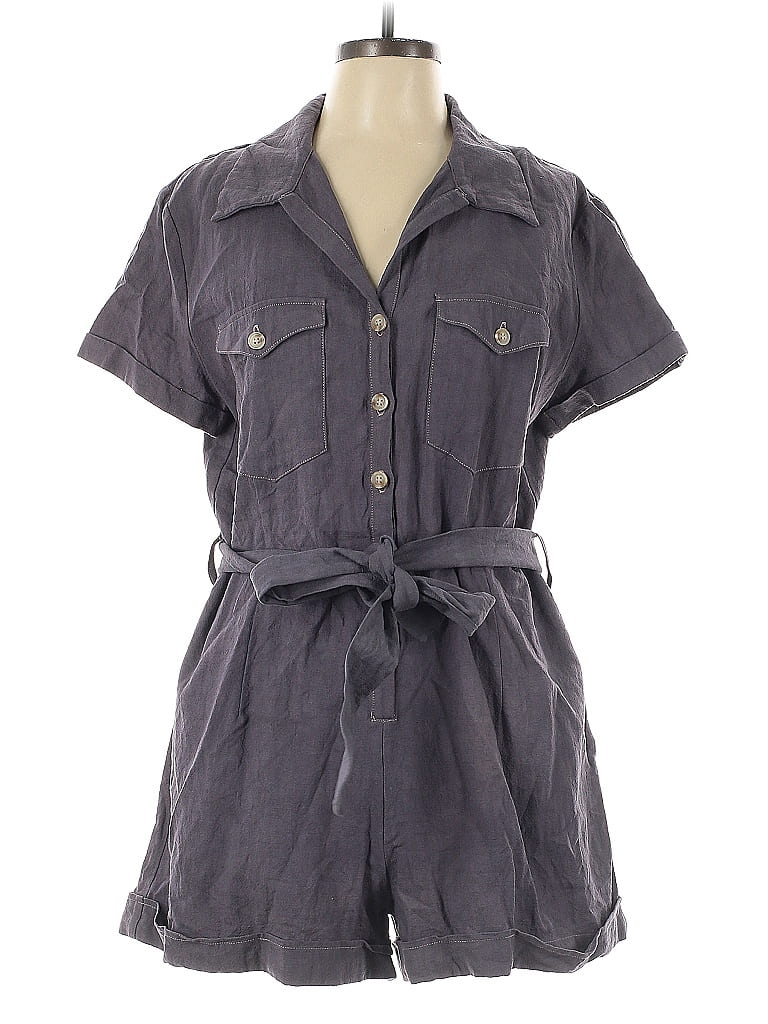 Auguste 100% Ramie Solid Gray Romper Size 12 - 73% off | ThredUp