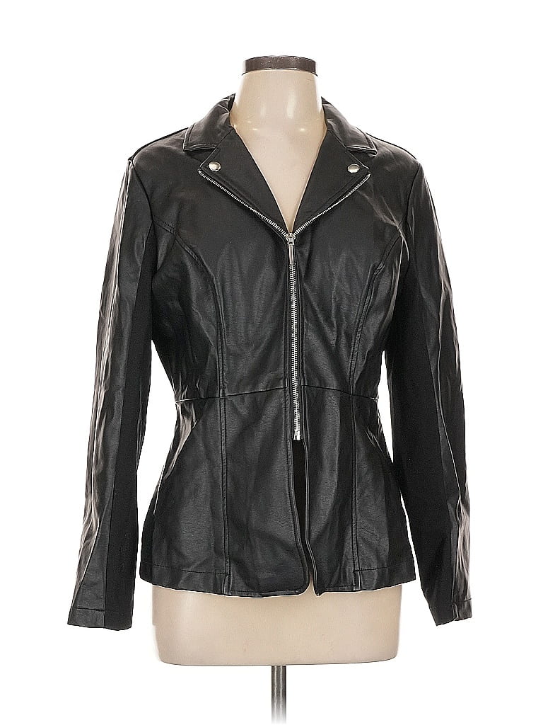 Venus 100% Polyurethane Black Jacket Size L - 52% off | ThredUp