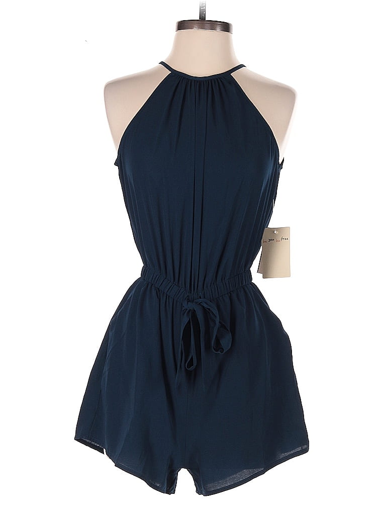 Bebop 100% Polyester Solid Blue Romper Size S - 53% off | ThredUp
