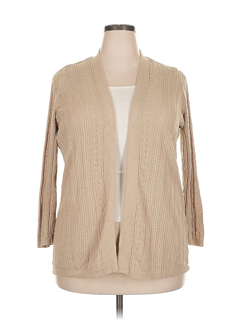 Cyrus 100% Acrylic Tan Cardigan Size 2X - 68% off | ThredUp