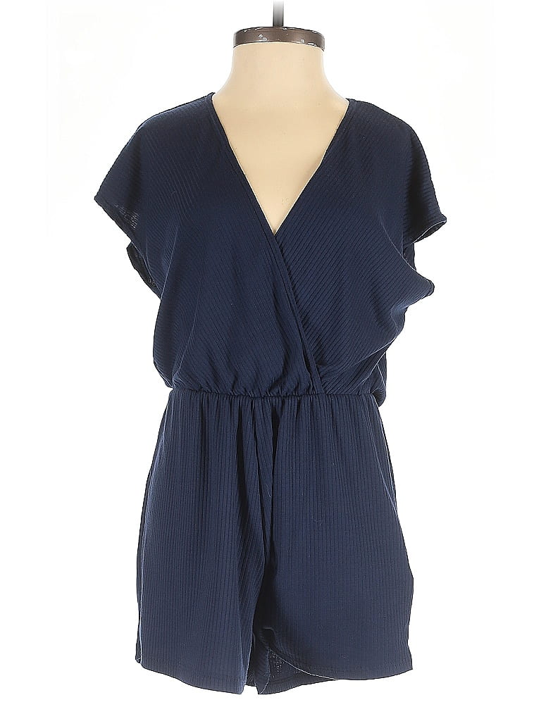 Ecote Solid Blue Romper Size XS - 57% off | ThredUp