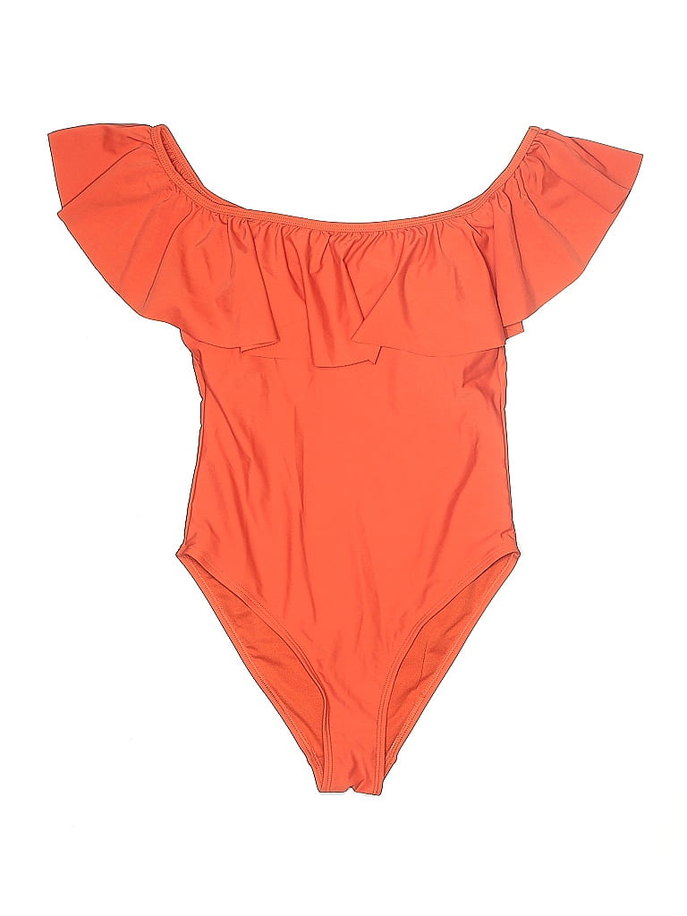 One Piece Solid Orange One Piece Swimsuit Size S 51 Off Thredup 0141