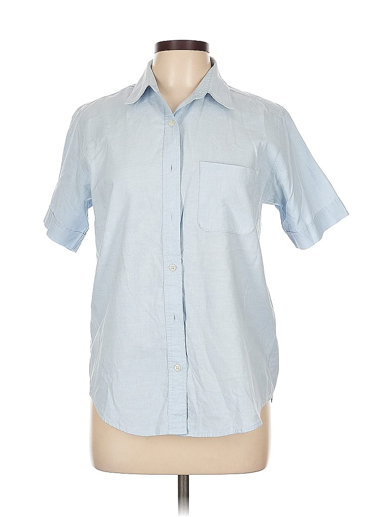 Classic Elements Blue Short Sleeve Button-Down Shirt Size 10 - 31% off ...