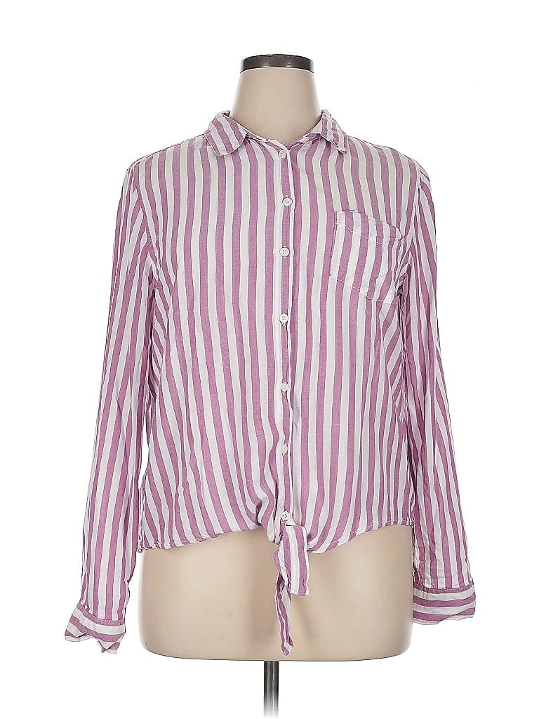 Velvet Heart Stripes Pink Long Sleeve Button-Down Shirt Size XL - 19% off | ThredUp