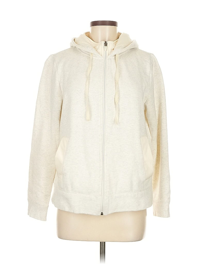 T by Talbots Ivory Zip Up Hoodie Size M - 71% off | ThredUp