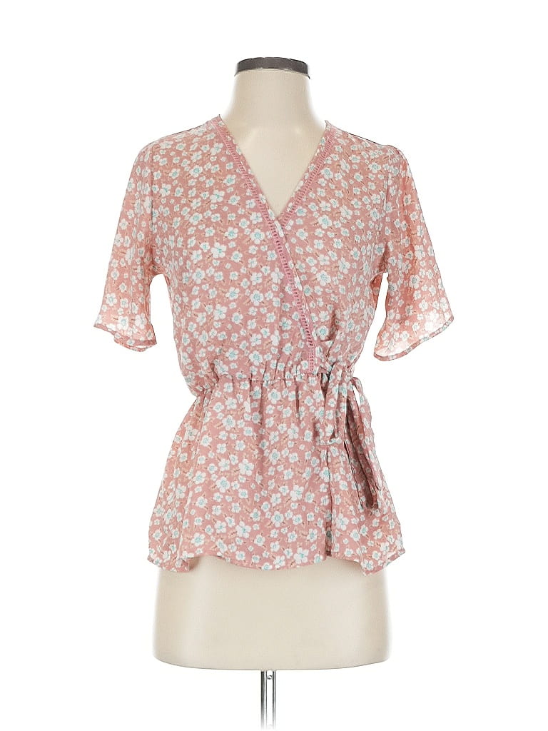 Sienna Sky 100% Polyester Pink Short Sleeve Blouse Size S - 64% off | ThredUp