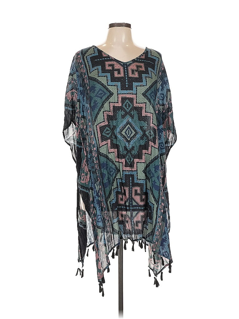 Double D Ranch 100% Viscose Teal Poncho Size L - 57% off | ThredUp