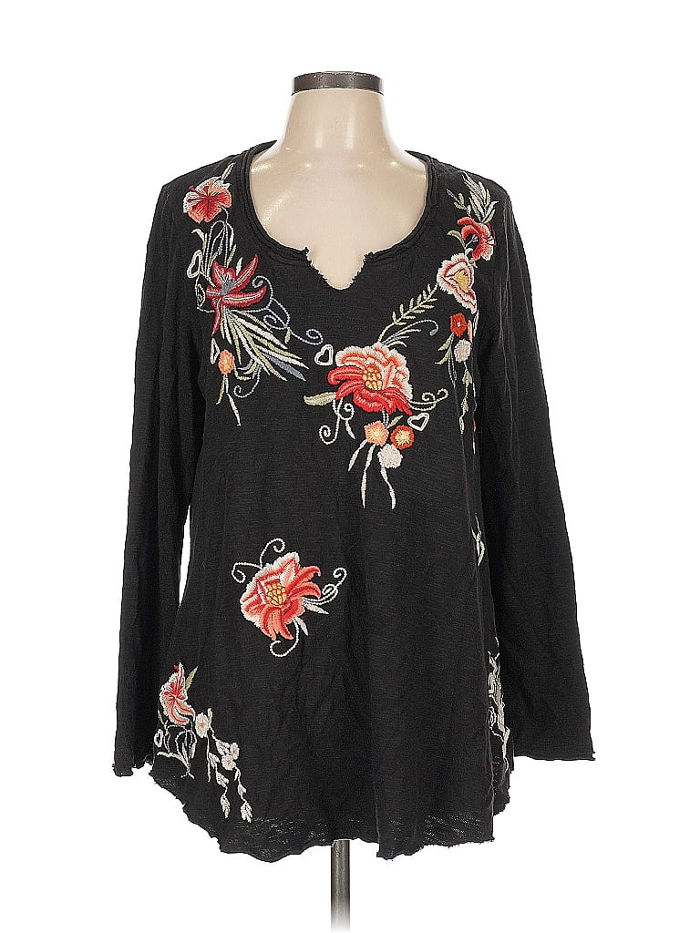 Caite 100% Cotton Black Long Sleeve Blouse Size XL - 37% off | ThredUp