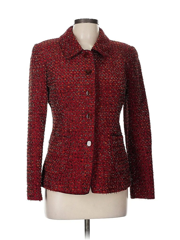 Doncaster Collection Tweed Red Burgundy Blazer Size 6 - 83% off | ThredUp