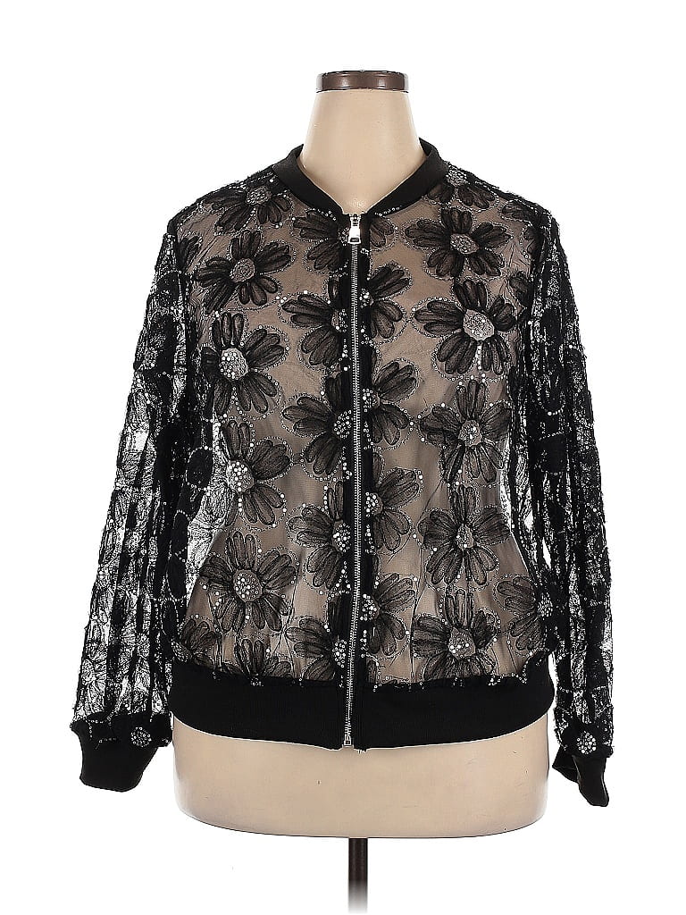 Shein Curve 100% Polyester Graphic Black Track Jacket Size 2X - 37% off ...