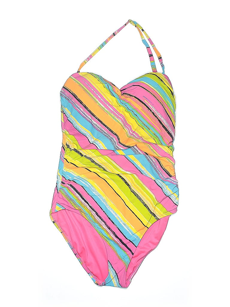 Anne Cole Stripes Pink One Piece Swimsuit Size 1X - 55% off | ThredUp