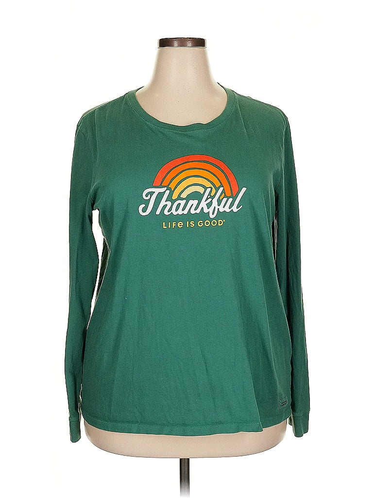 Life Is Good 100% Cotton Green Long Sleeve T-Shirt Size XXL - 21% off ...