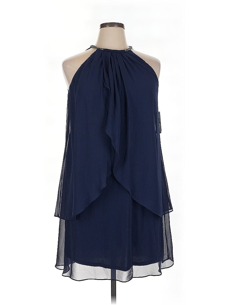 SLNY 100% Polyester Solid Blue Cocktail Dress Size 14 - 65% off | ThredUp