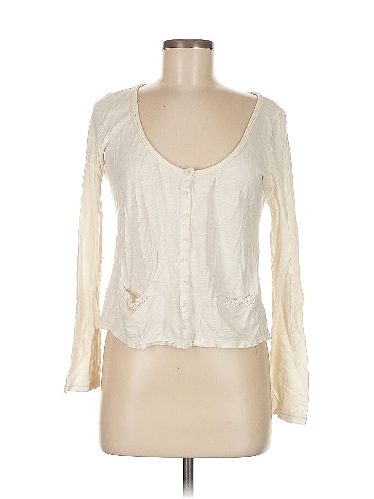 American Eagle Outfitters 100% Cotton Ivory Long Sleeve Blouse Size M - 46% off | ThredUp