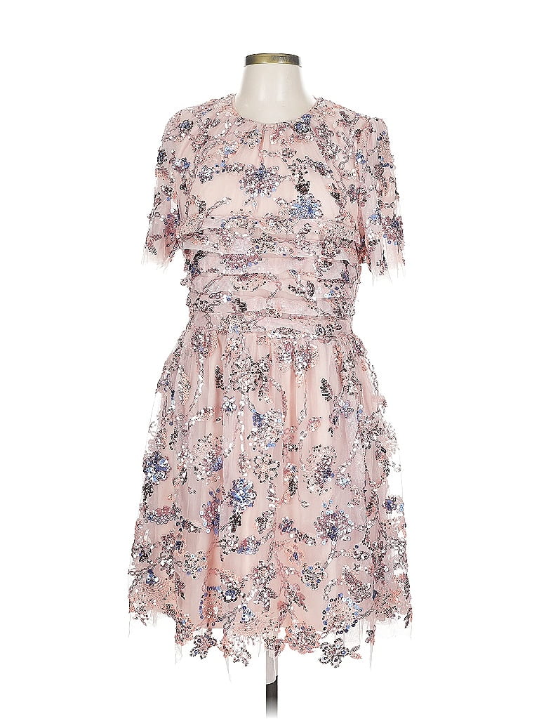 Rachel Parcell 100% Polyester Floral Pink Cocktail Dress Size 12 - 67% ...