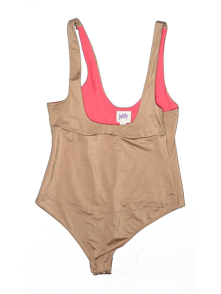 Yitty Color Block Tan One Piece Swimsuit Size L - 63% off | ThredUp