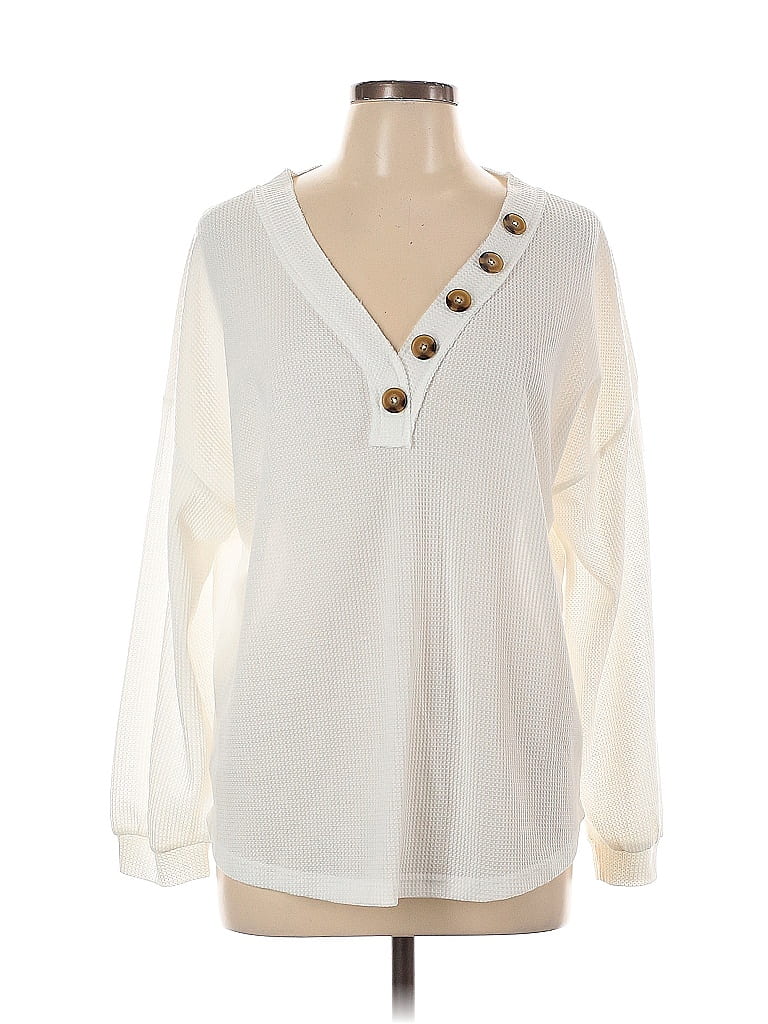 La Miel Ivory Long Sleeve Blouse Size L - 52% off | ThredUp