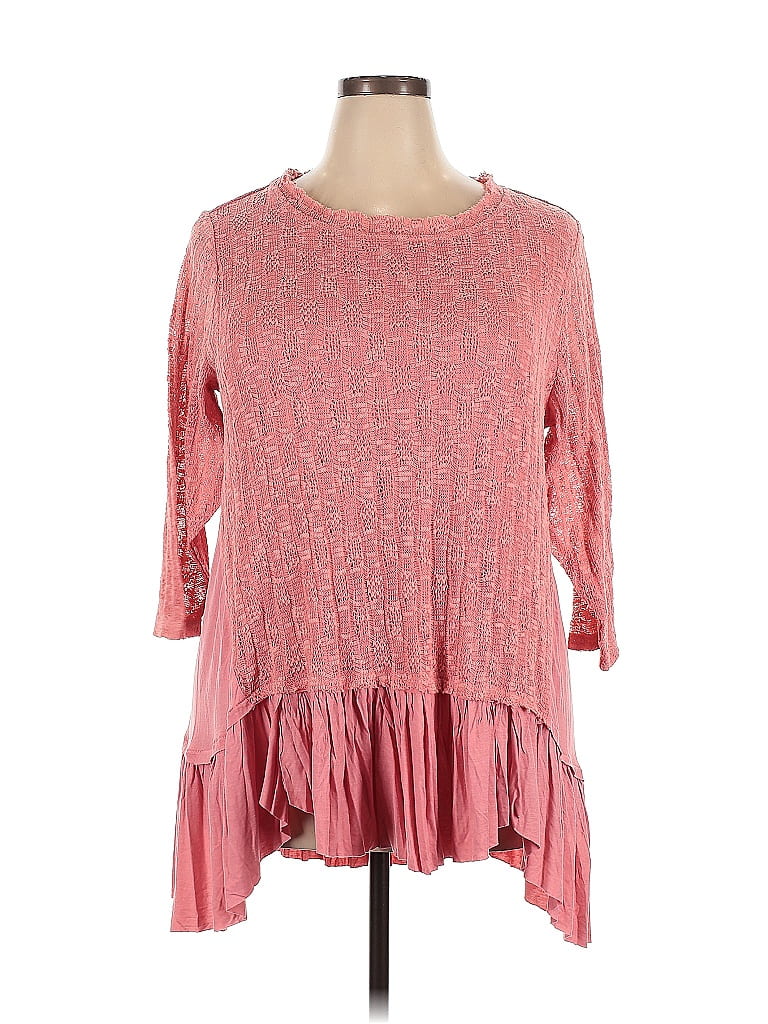 Indigo Thread Co. Pink 3/4 Sleeve Top Size 2X - 68% off | ThredUp