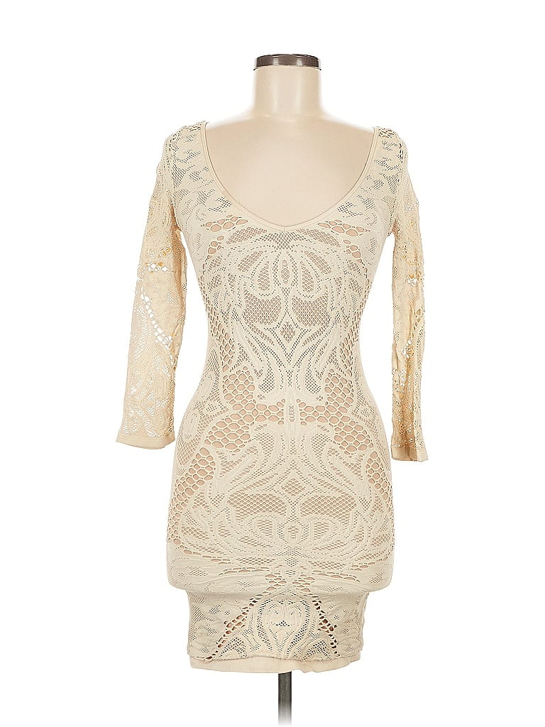 Bebe 100% Nylon Ivory Cocktail Dress Size M - 76% off | ThredUp