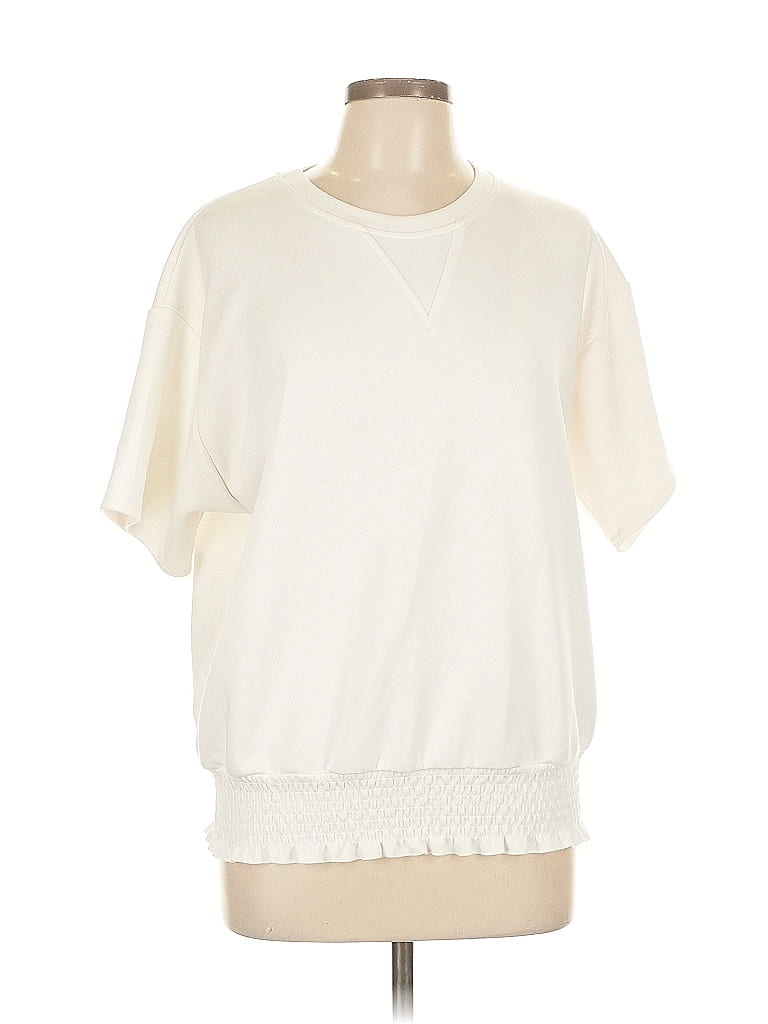 Cynthia Rowley TJX Ivory Short Sleeve Top Size L - 36% off | ThredUp