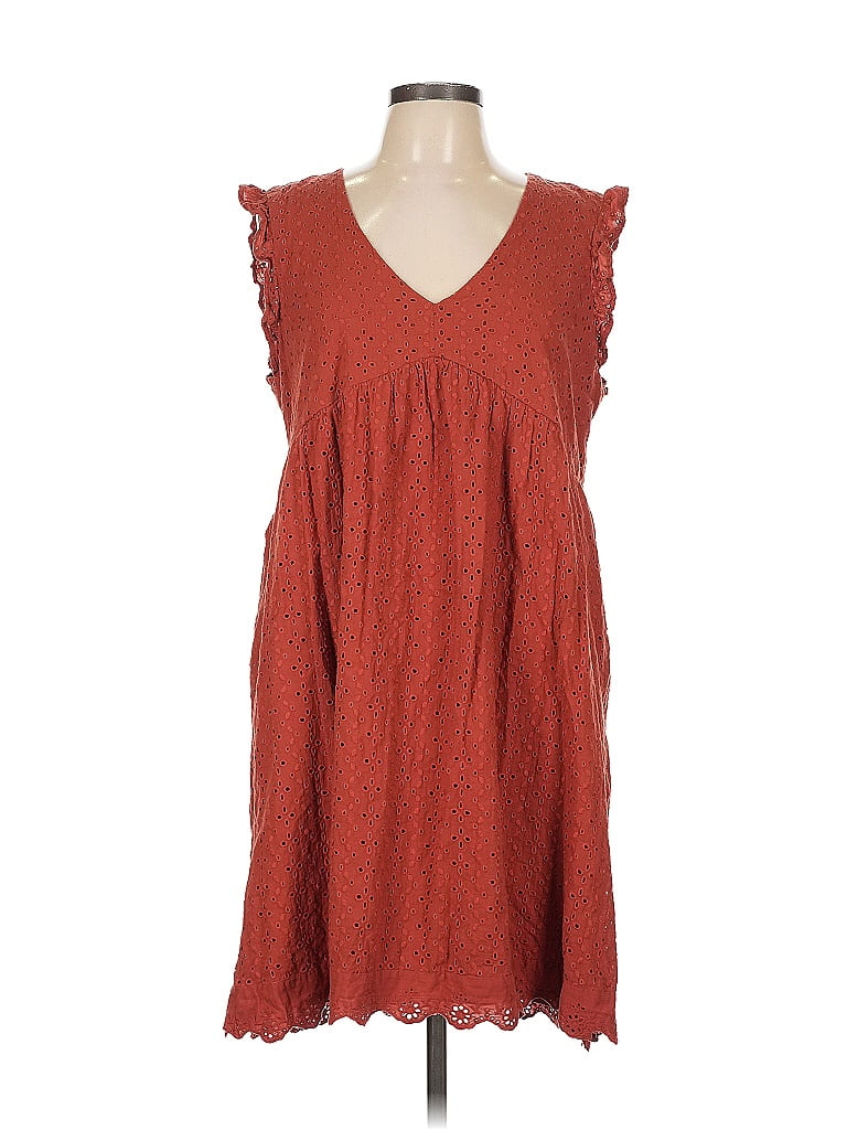 Knox Rose 100% Cotton Red Casual Dress Size L - 12% off | ThredUp