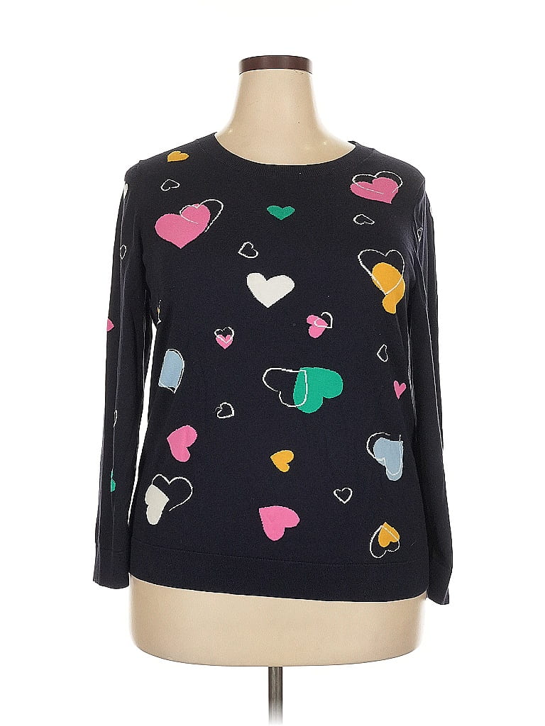 Talbots Hearts Black Pullover Sweater Size 2X - 73% off | ThredUp