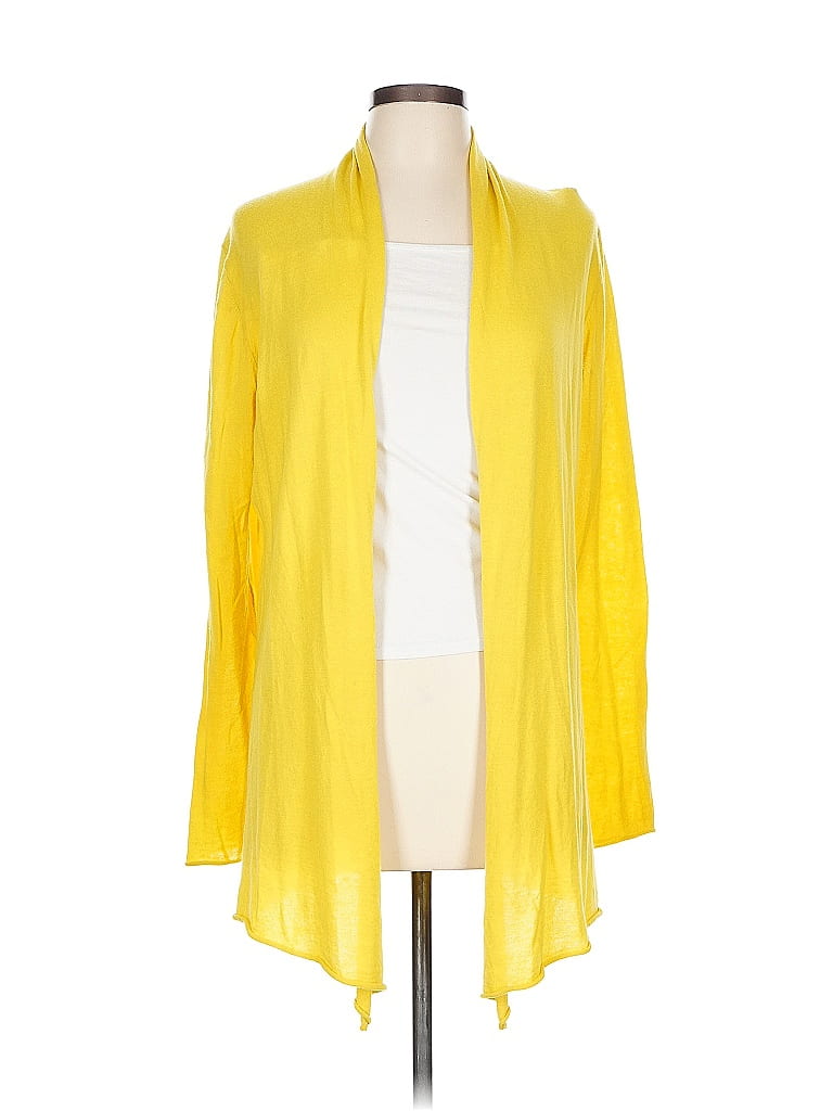 White + Warren 100% Cotton Yellow Cardigan Size L - 78% off | ThredUp