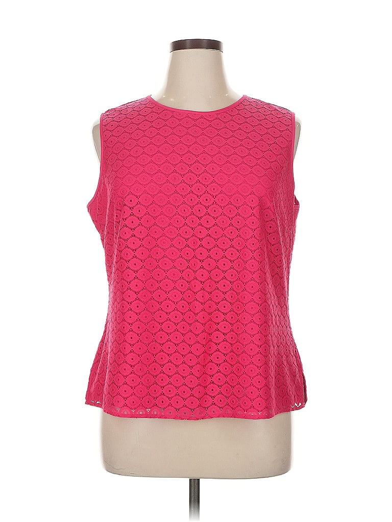 Kasper 100% Polyester Pink Sleeveless Top Size XL - 58% off | ThredUp