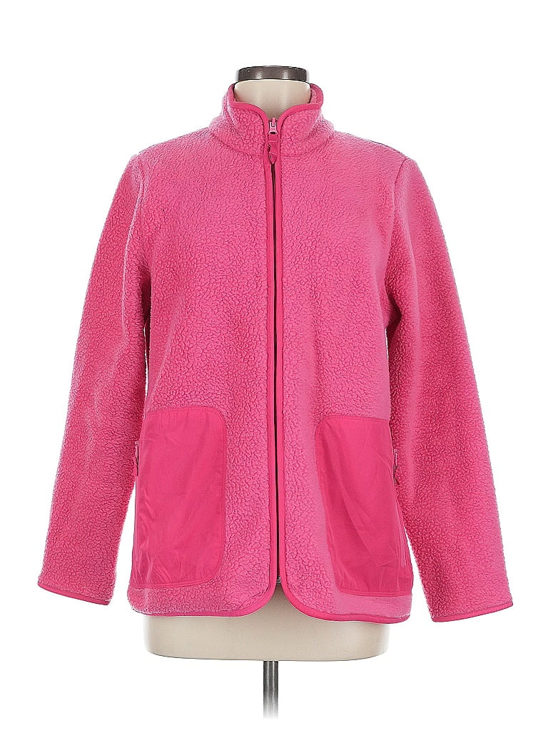 T by Talbots 100% Polyester Pink Faux Fur Jacket Size M - 75% off | ThredUp