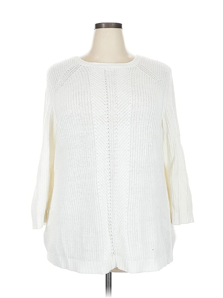 Cj Banks White Pullover Sweater Size 2X - 67% off | ThredUp