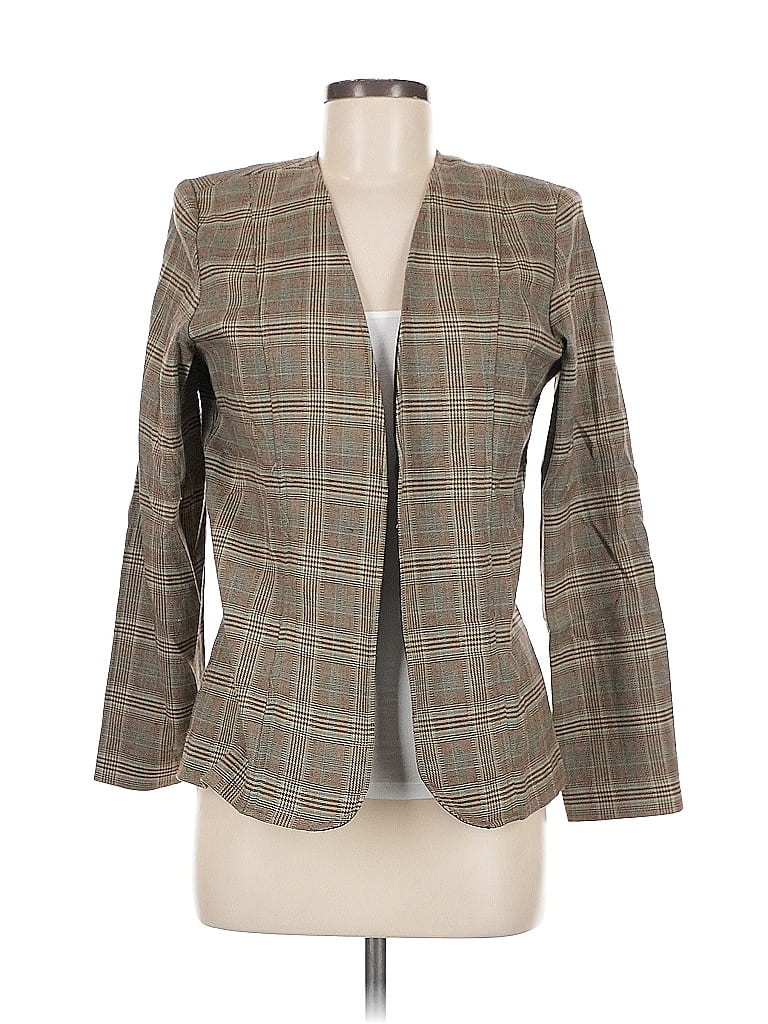 Studio I 100% Polyester Plaid Gray Blazer Size 8 - 59% off | ThredUp