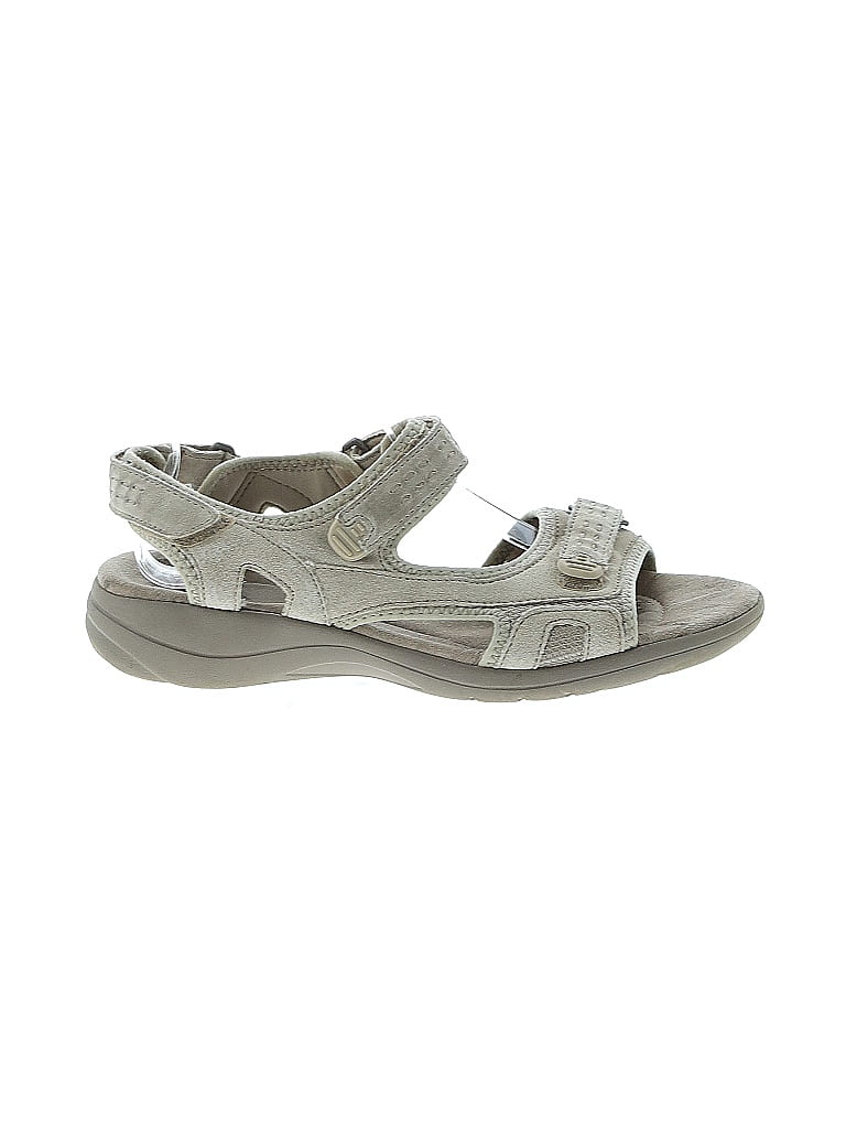 Clarks Solid Gray Tan Sandals Size 9 - 61% off | ThredUp